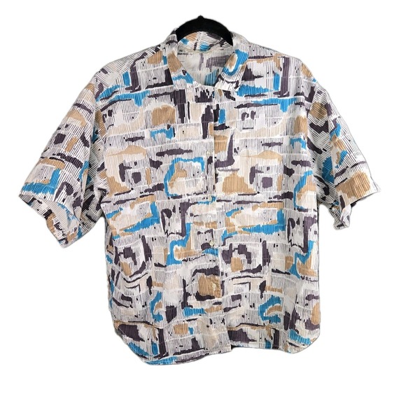 Stuart Lang | Tops | Vintage 8s Stuart Lang Boxy Button Down Shirt ...